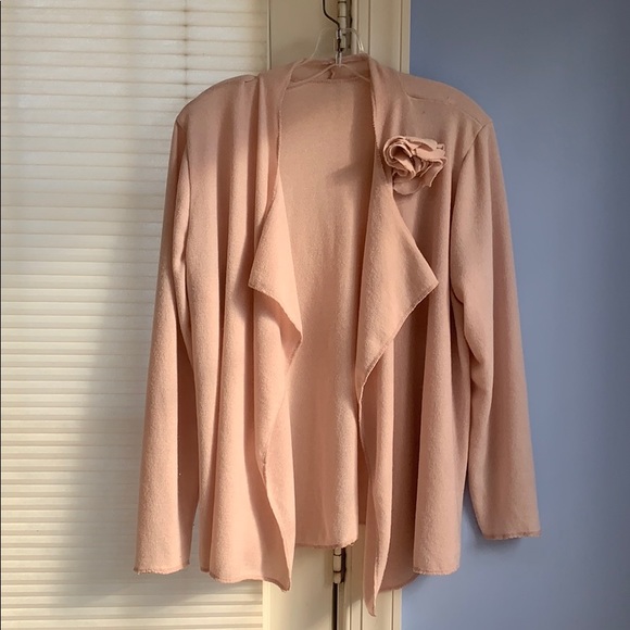 Sweaters | Rose Sweater Jacket With Cloth Flower 16 | Poshmark